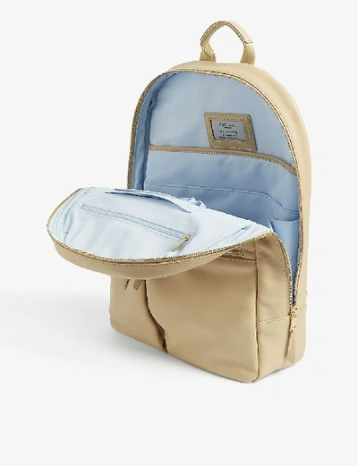 Knomo Mayfair Beauchamp Leather And Nylon Backpack In Trench Beige ...