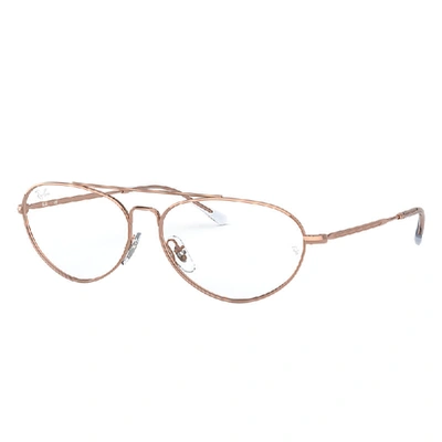 Ray Ban Rb6454 Eyeglasses Shiny Rose Gold Frame Clear Lenses 56-20 In ...
