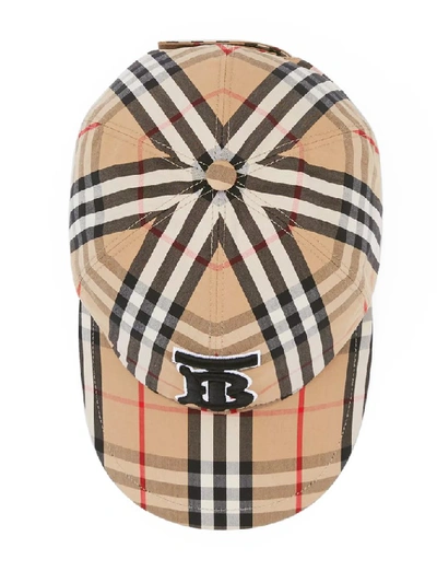 Burberry Monogram Motif Vintage Check Baseball Cap In Beige | ModeSens