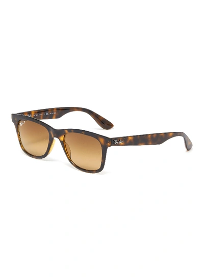 Ray Ban 'shiny Havana' Square Horn Rimmed Tortoiseshell Effect Frame ...