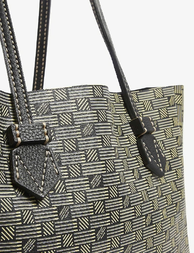 Moreau Paris Vincennes Logo-print Medium Leather Bag In Black/ Cream ...