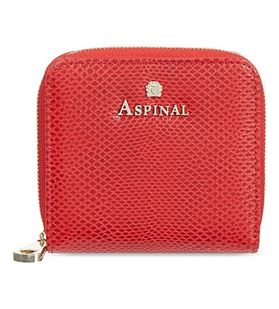 Aspinal Of London Mini Continental Lizard-embossed Leather Coin Purse ...