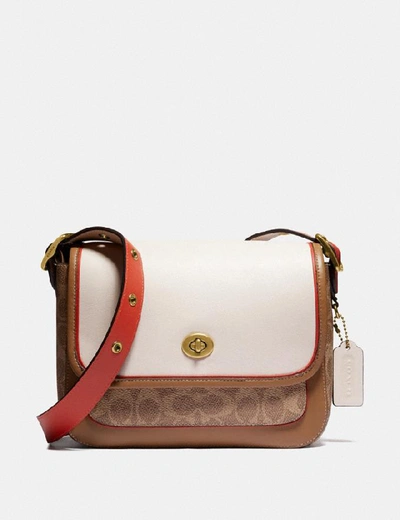 Coach Rambler Crossbody In Signature Canvas In Brass/tan Chalk Multi ...