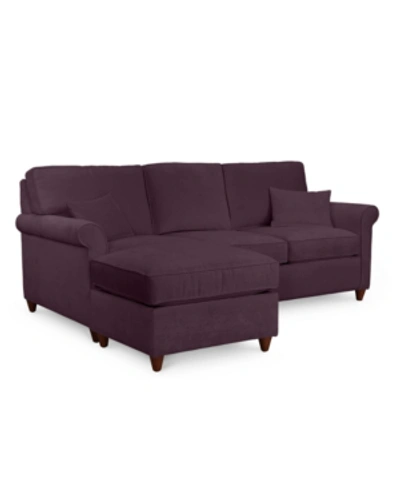 Furniture Lidia 82 Fabric 2 pc. Reversible Chaise Sectional Sofa With Storage Ottoman In Gypsy Eggplant Purple ModeSens