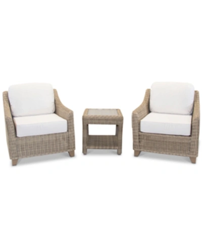 Furniture Willough Outdoor 3 pc. Set 2 Club Chairs 1 End Table With Sunbrella Cushions Created For Macy In Canvas Natural ModeSens