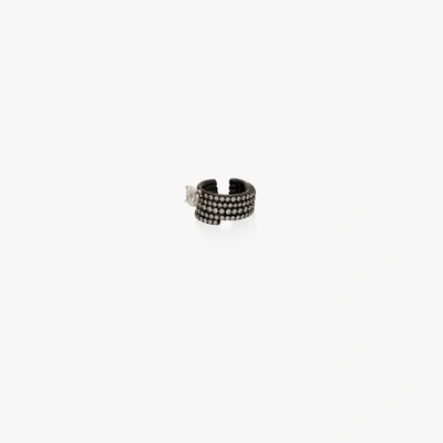 Repossi 18k Black Gold Blast Diamond Ear Cuff | ModeSens