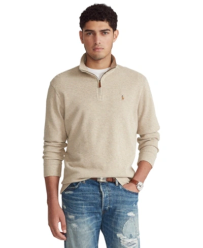 Polo Ralph Lauren Men's Estate-rib Cotton Quarter-zip Pullover In Expedition Dune Heather | ModeSens