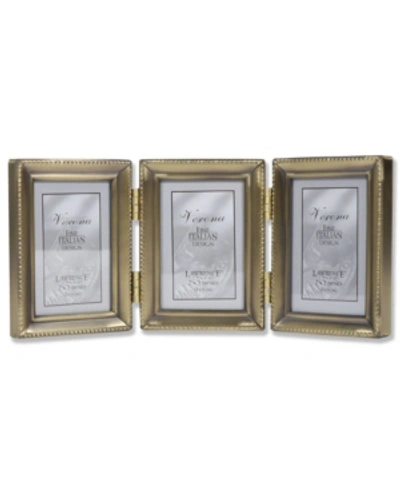 Lawrence Frames Antique Gold Brass Hinged Triple Picture Frame | ModeSens