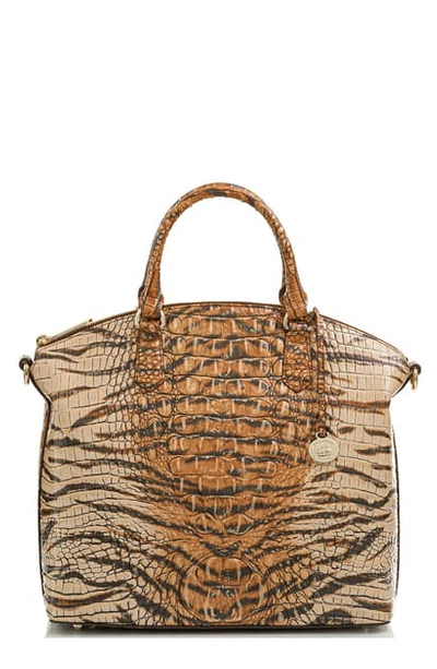 Brahmin Large Duxbury Tiger Stripe Croc Embossed Leather Satchel In ...