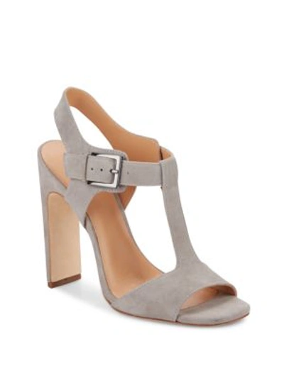 Halston Heritage Suede T-strap Sandals | ModeSens