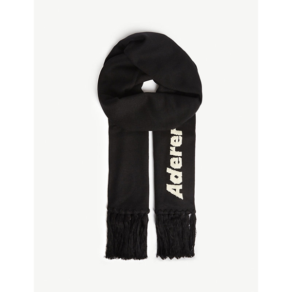 Ader Error Oversized Logo Scarf In Black | ModeSens