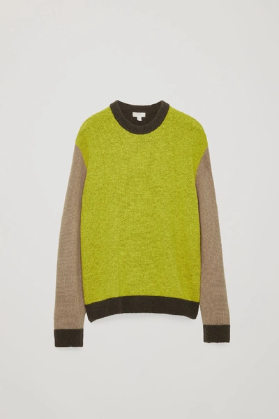 Cos Colour-block Wool Jumper In Yellow | ModeSens