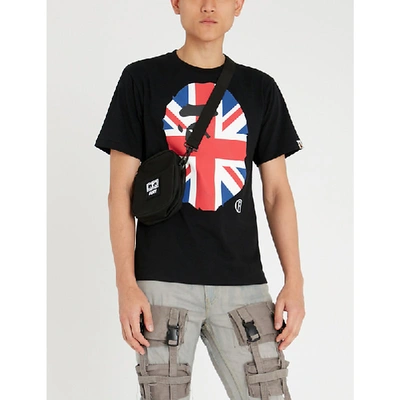 A Bathing Ape Union Jack Logo-print Cotton-jersey T-shirt In Black ...