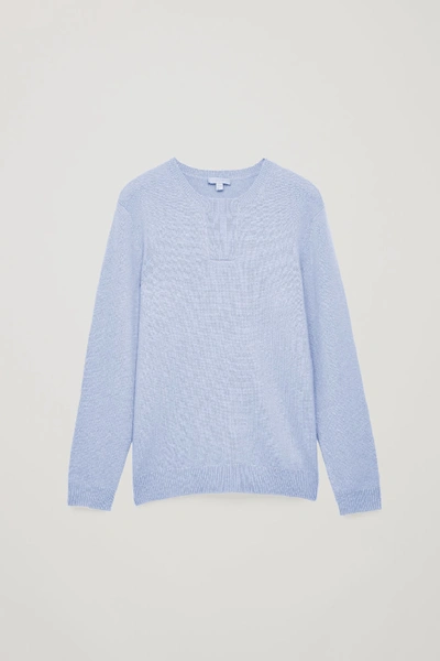 Cos Stitch-detailed Cashmere Jumper In Blue | ModeSens
