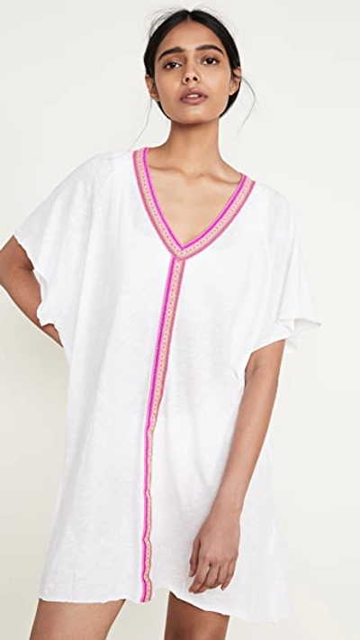 Pitusa Abaya Mini Sundress Swim Cover-up In White | ModeSens