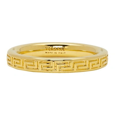 Versace Gold Greek Key Ring In D00o Gold | ModeSens