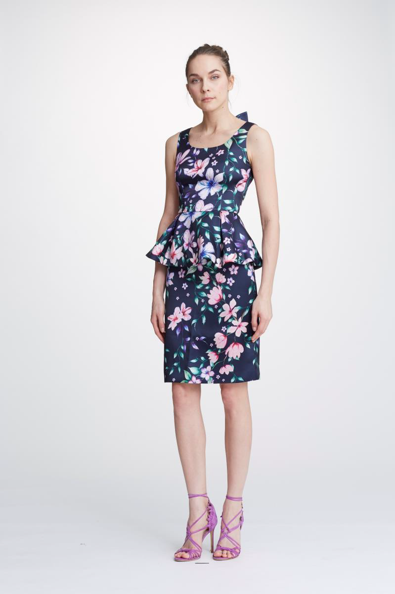 Marchesa Notte Pre-fall 2019 2-piece Sleeveless Mikado Cocktail Dress ... Marchesa Notte Pre-fall 2019 2-piece Sleeveless Mikado Cocktail Dress ...