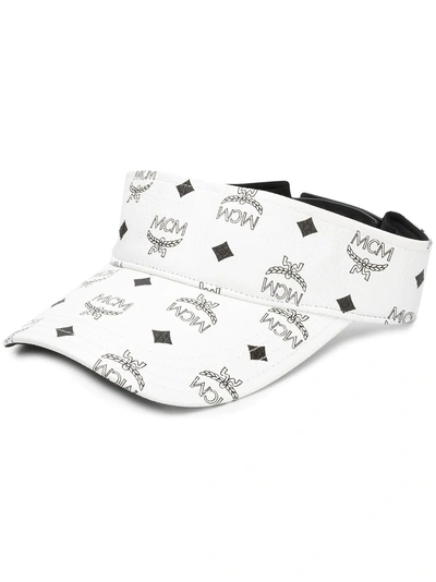Mcm Logo Print Visor Cap - White | ModeSens