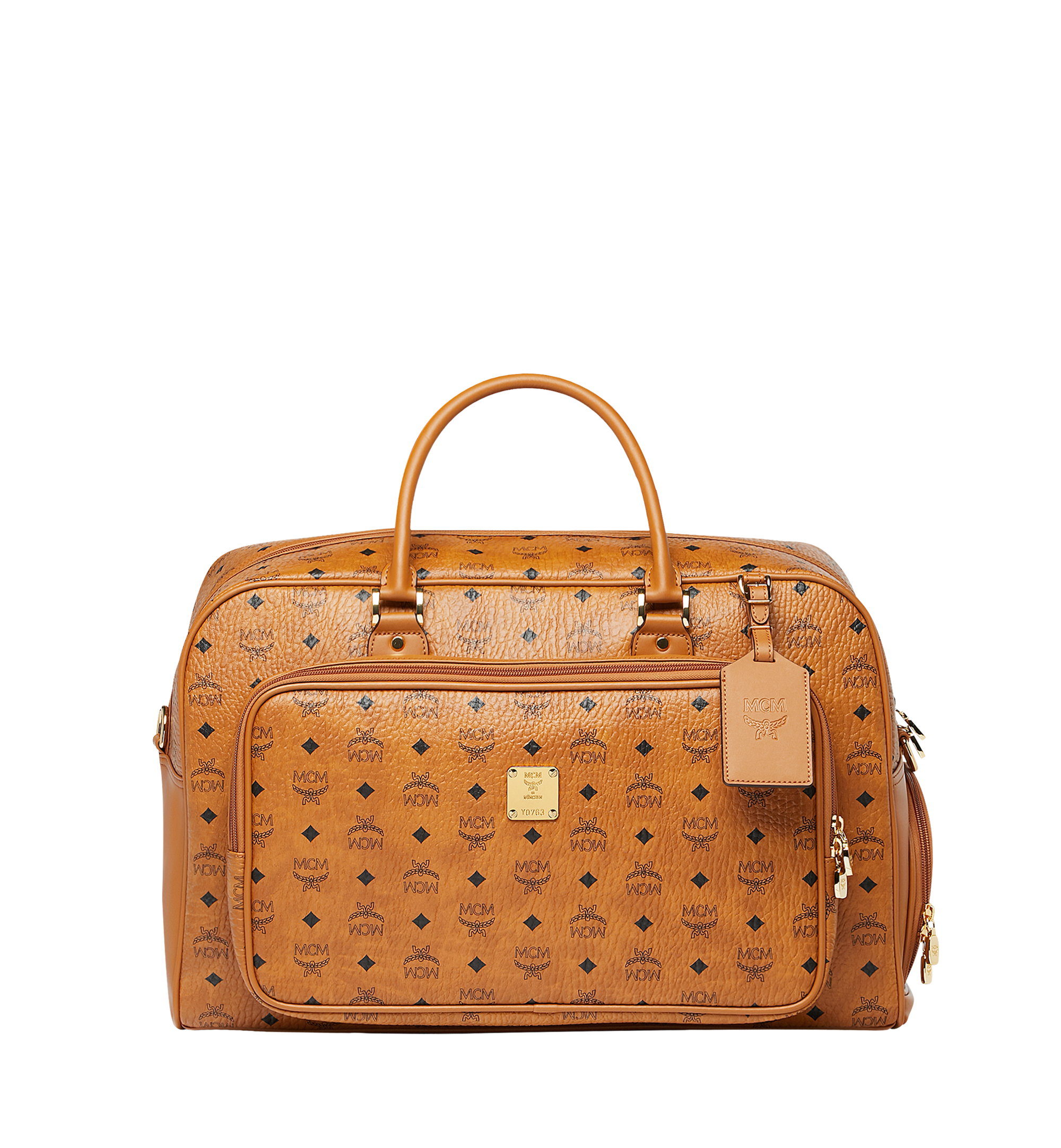 Mcm Golf Boston Bag In Visetos In Cognac | ModeSens