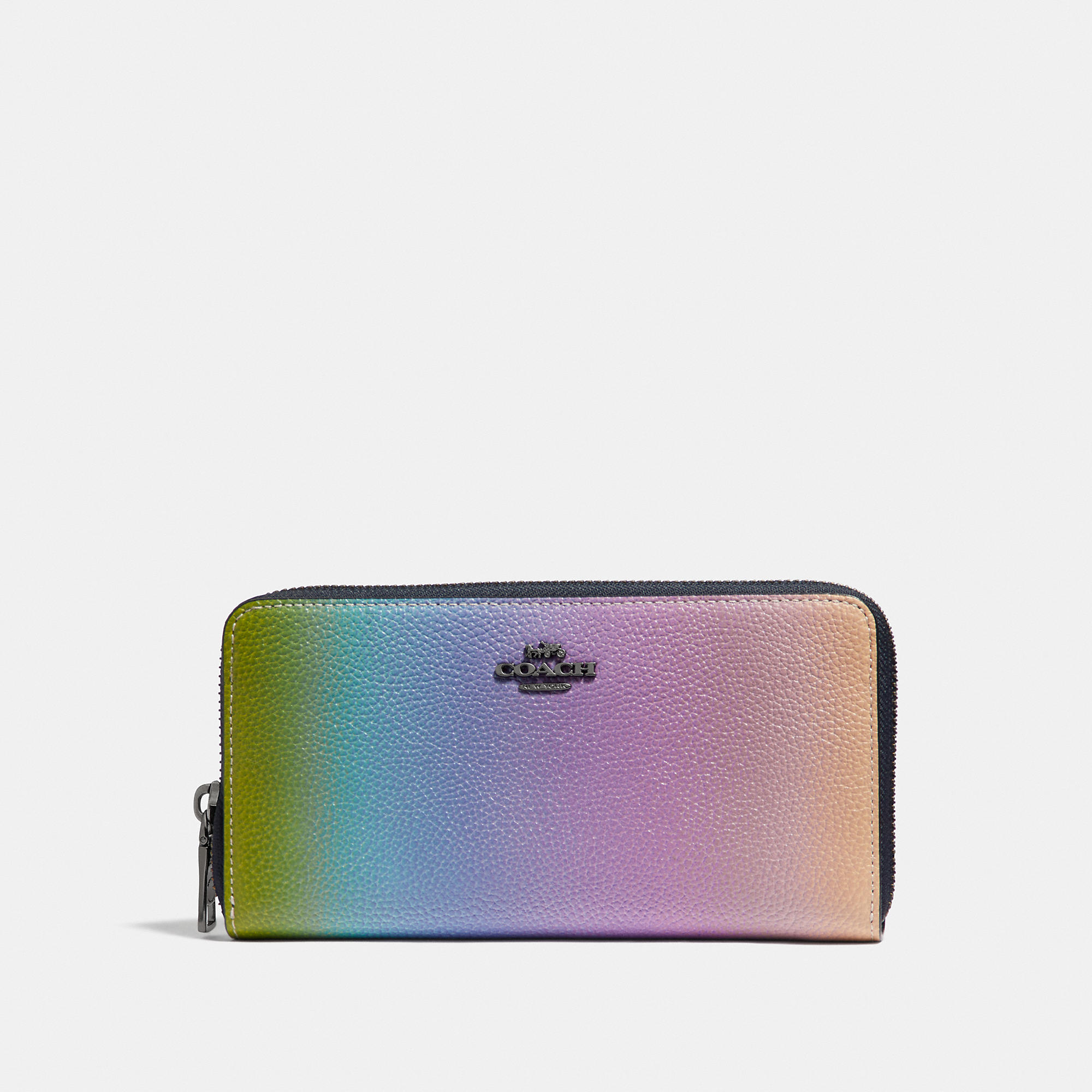 Coach Accordion Zip Wallet With Ombre In Multicolor/gunmetal | ModeSens