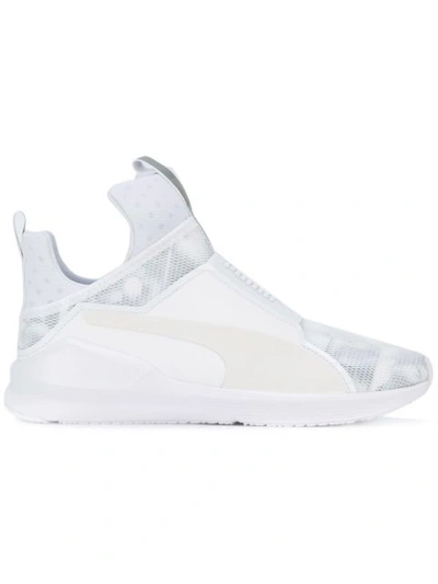 Puma Fierce Strap Flocking Sneakers In White | ModeSens