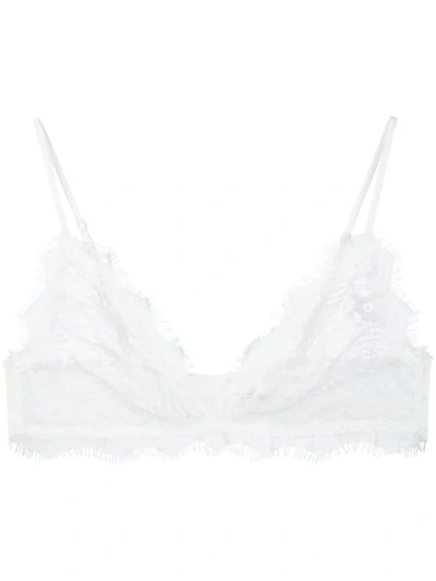 Anine Bing Lace Bra With Trim In White | ModeSens