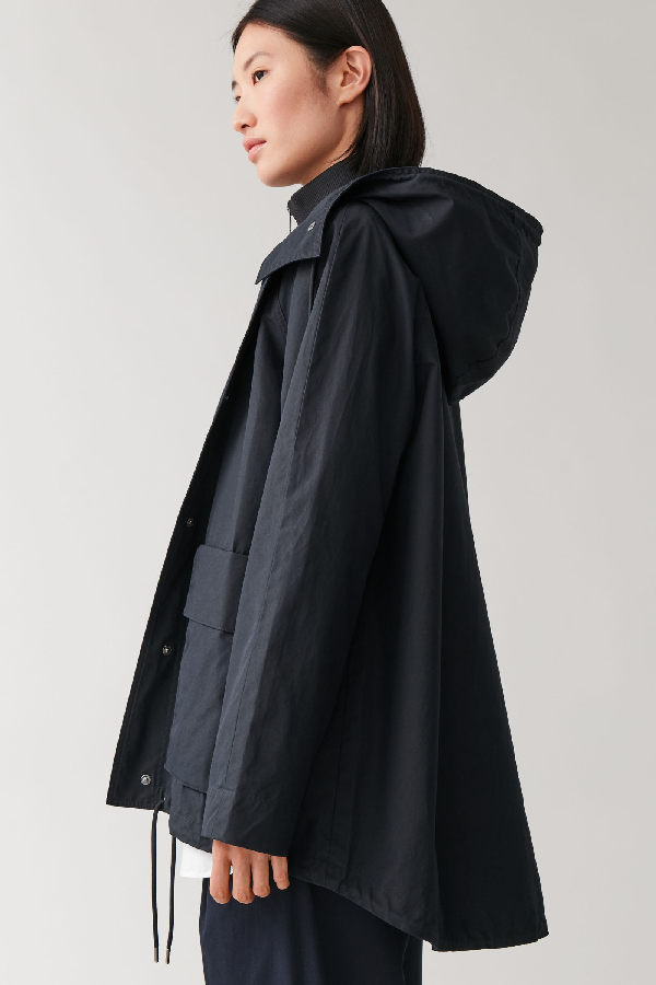 Cos Layered Cotton Parka With Hood In Beige | ModeSens