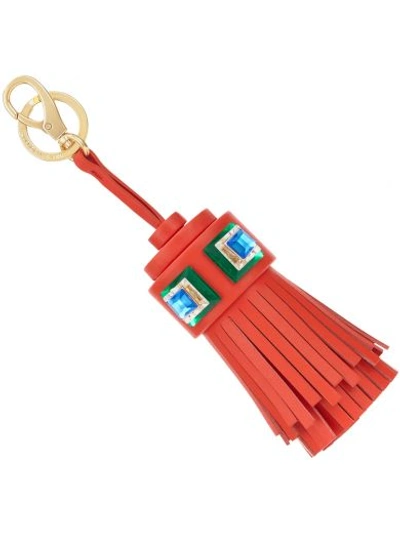 Anya Hindmarch Embellished Tassel Keyring In Red | ModeSens