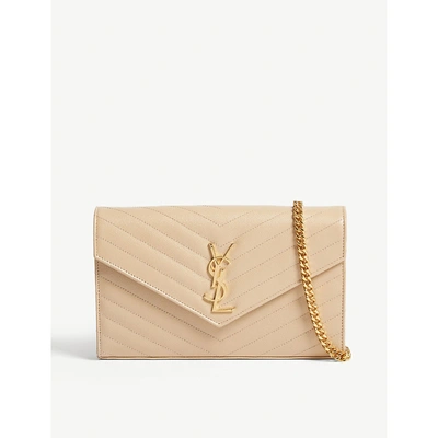 Saint Laurent Monogram Logo Quilted Leather Envelope Wallet-on-chain In ...