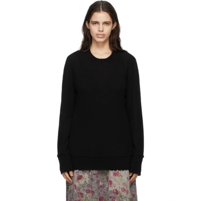 R13 Distressed Edge Cashmere Sweater In Black | ModeSens