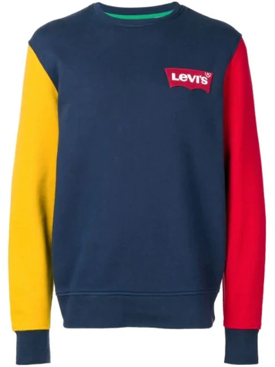 Levi's Colour Block Sweatshirt In 0004 Blue | ModeSens