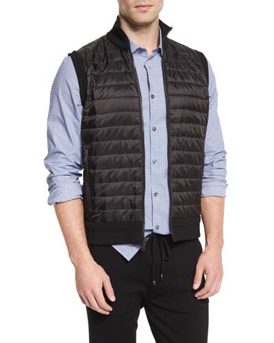 Michael Kors Quilted-front Knit Vest, Black | ModeSens