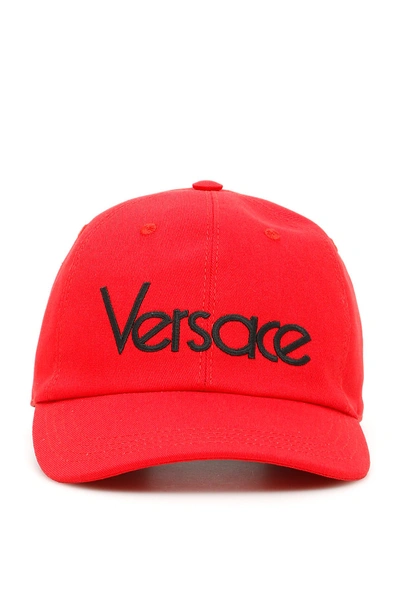 Versace Men's Logo Embroidery Baseball Hat In Red | ModeSens