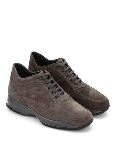 Hogan Interactive Suede Sneakers In Dark Grey | ModeSens