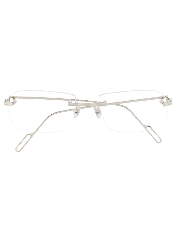 Cartier Rimless Rectangular Glasses - Silver | ModeSens