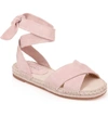 Splendid Women's Tereza Ankle Tie Espadrille Flats In Blush Suede ...