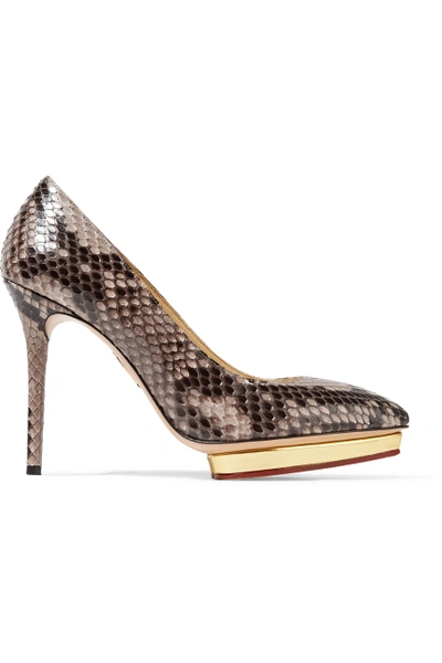 Charlotte Olympia Debbie Metallic Python Pumps | ModeSens