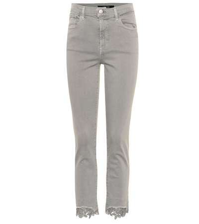 J Brand Ruby Cropped High-rise Skinny Jeans In Grey | ModeSens