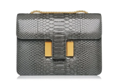 Tom Ford Python Medium Sienna Bag In Graphite | ModeSens