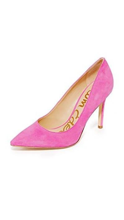 Sam Edelman Hazel Pointed-toe Suede Pump, Hot Pink | ModeSens