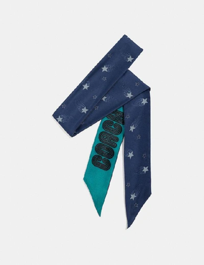 Coach Signature Magic Star Print Silk Skinny Scarf - Women's In Bright ...