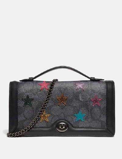 Coach Riley Chain Clutch In Signature Canvas With Star Applique And ...