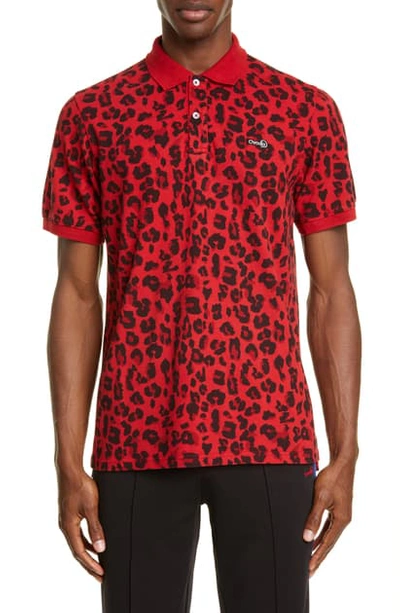Ovadia & Sons Men's Leopard-print Polo Shirt In Red Leopard | ModeSens