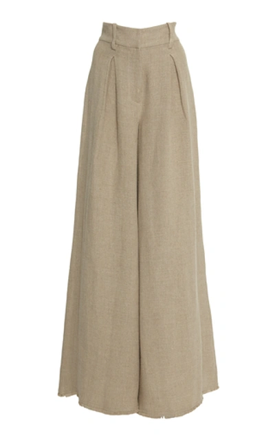 Staud Haricot Linen Wide-leg Pants In Neutral | ModeSens