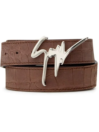 Giuseppe Zanotti Giuseppe Logo Belt In Brown | ModeSens