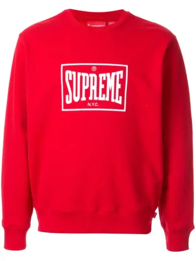 Supreme Warm Up Crew Neck Sweatshirt In Red | ModeSens