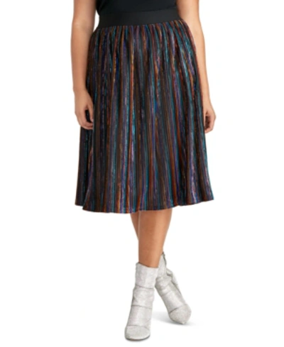 Rachel Rachel Roy Trendy Plus Size Madina Striped Skirt In Dark Pink ...