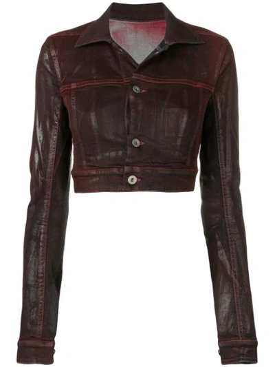 Rick Owens Drkshdw Little Joe Cropped Denim Jacket In Pink | ModeSens