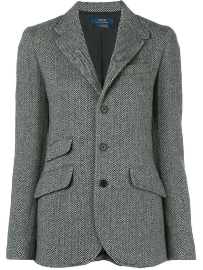 Polo Ralph Lauren Herringbone Blazer In Black | ModeSens