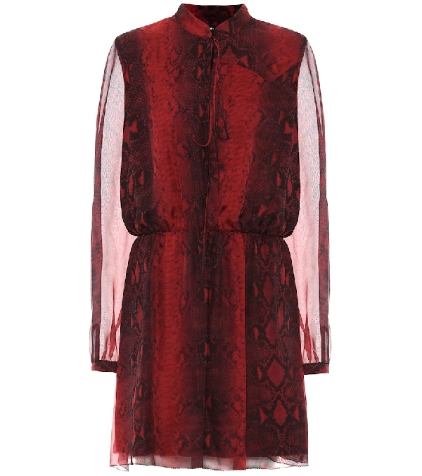 Amiri Printed Silk Minidress In Red Modesens